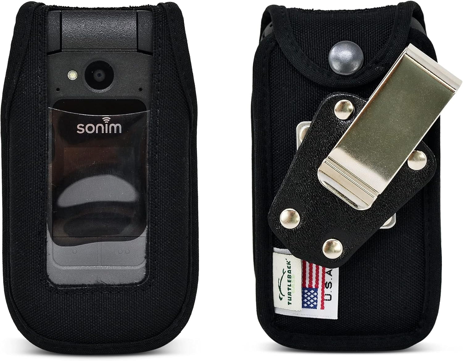 Turtleback Fitted Black Leather Case Compatible with Sonim XP3plus 4G ...