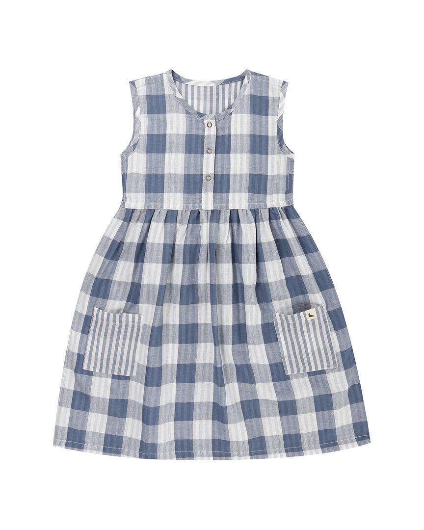 Turtledove London girls Marine Check Reversible Dress, 5-6 Years, Blue ...
