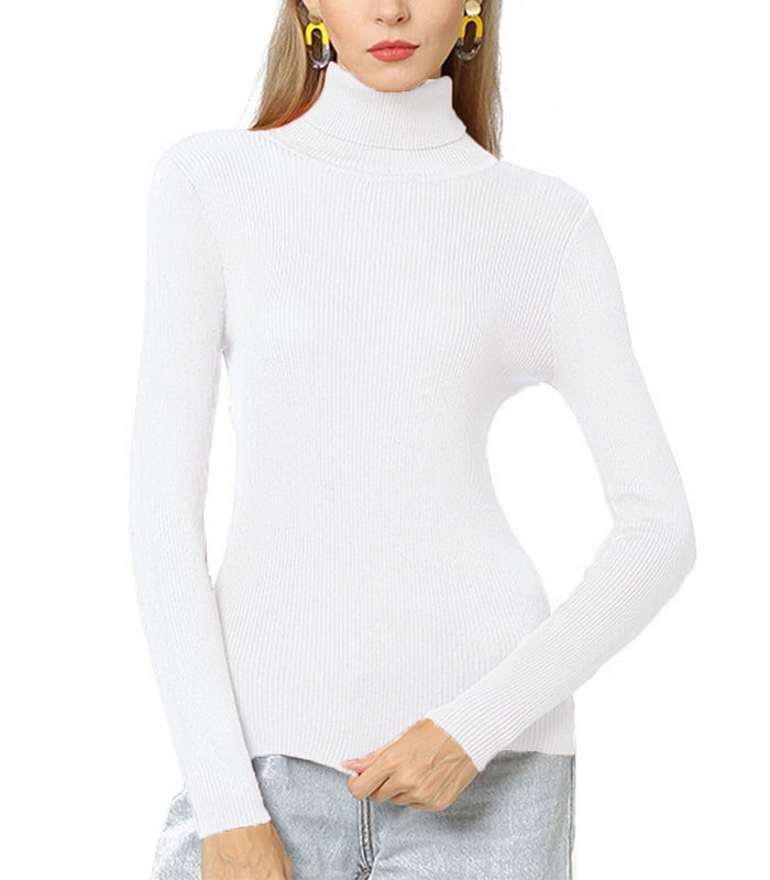Turtleneck Sweaters for Women Basic Solid Color Lightweight Fall ...