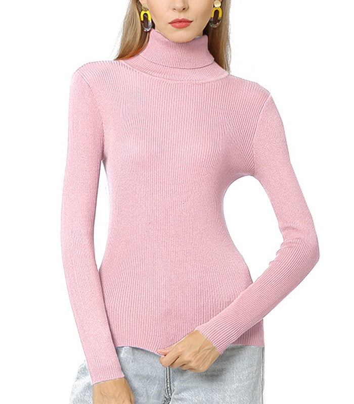 Turtleneck Sweaters for Women Basic Solid Color Lightweight Fall ...