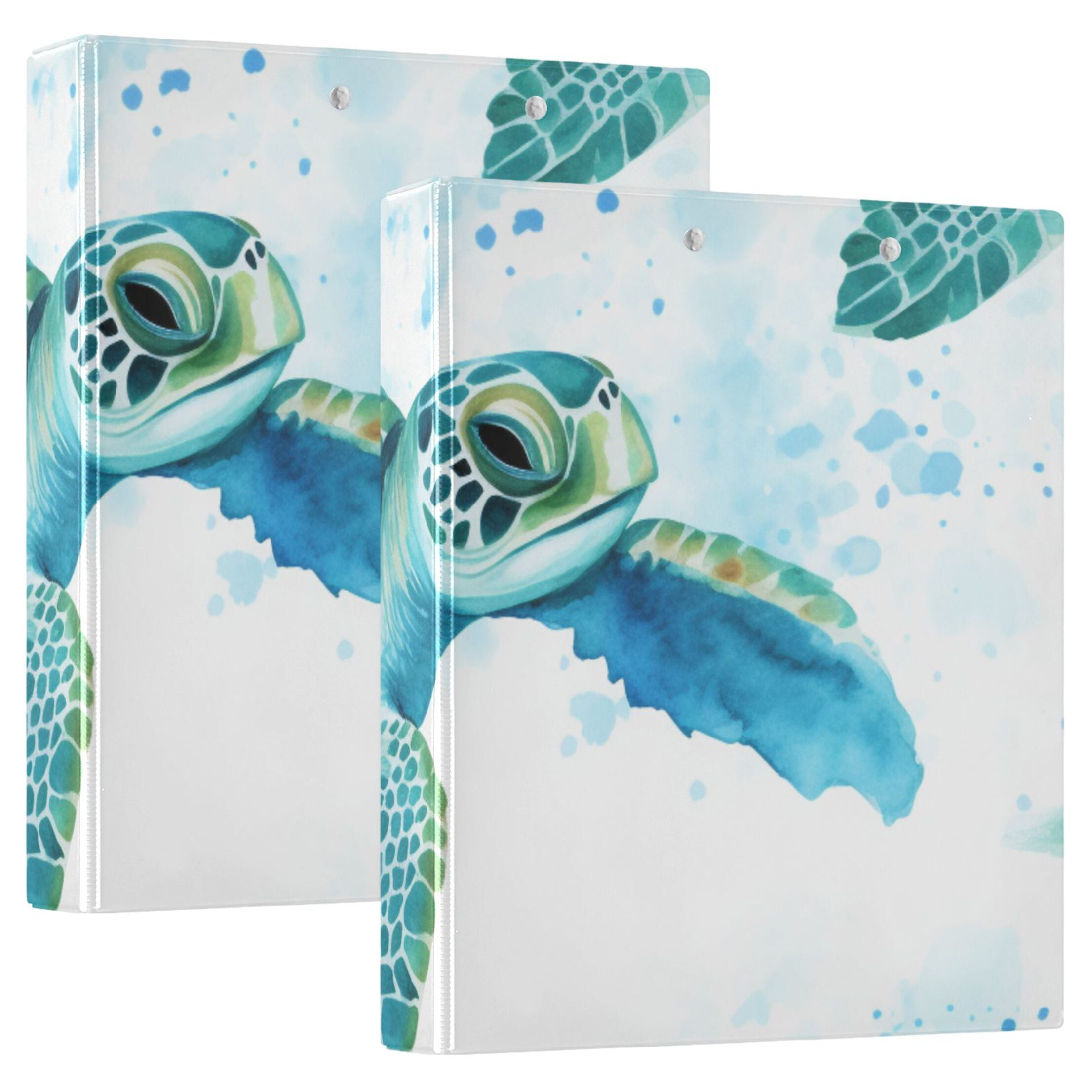 Turtles 3 Ring Binders 1.5 inch Hardcover File Folders with Interior ...