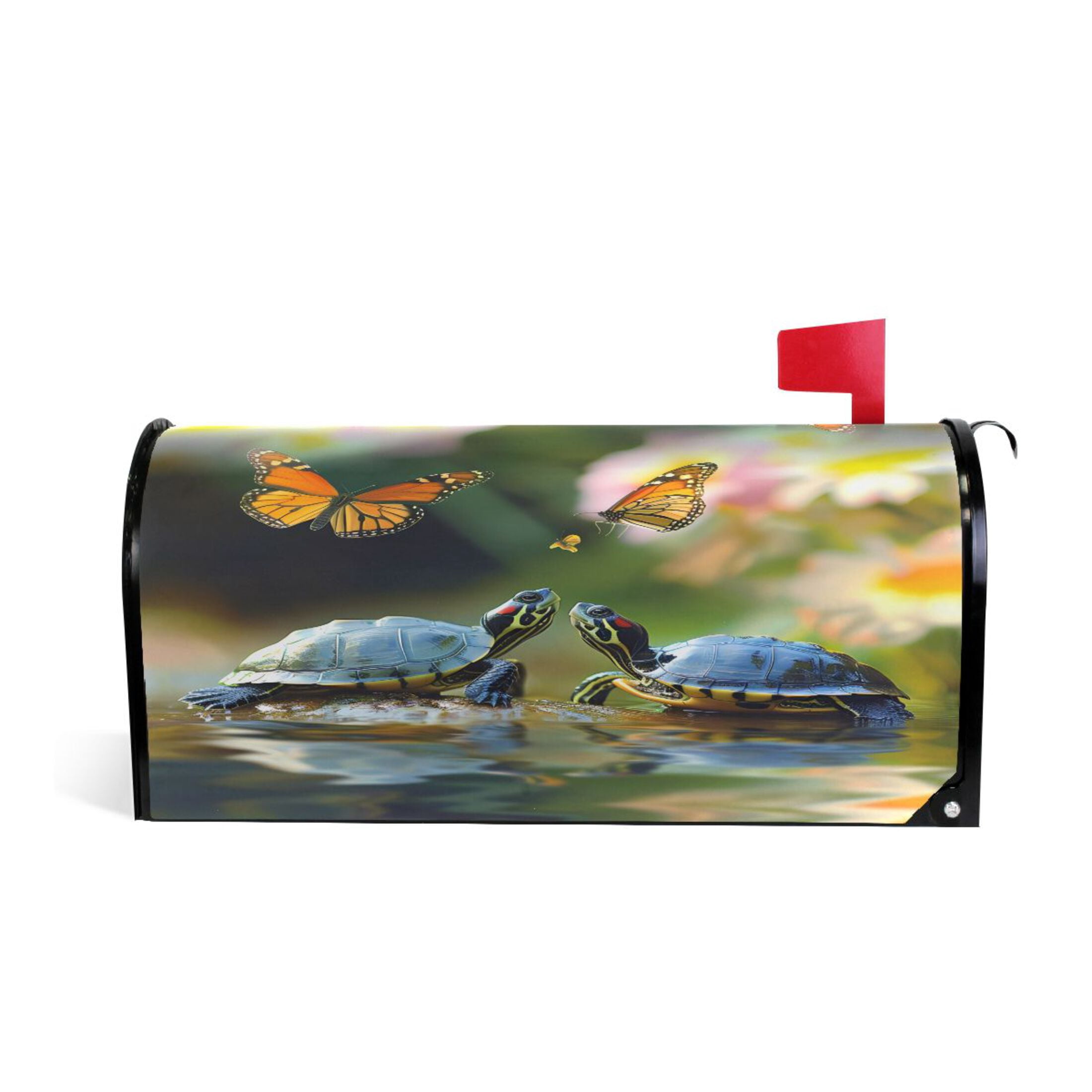 Turtles Butterfly Magnetic Mailbox Covers Post Box Wraps Garden Yard ...