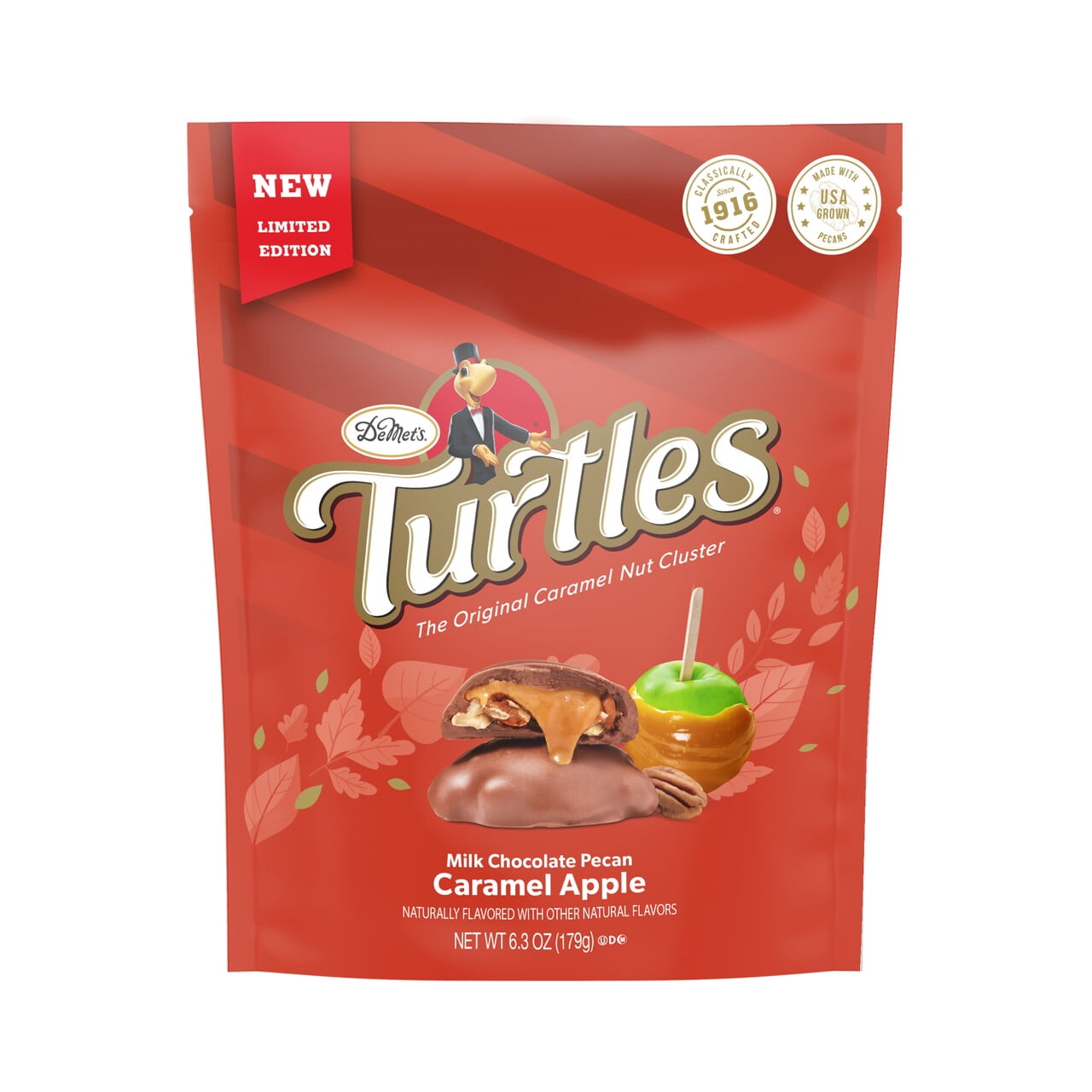 DeMet's Turtles, Caramel Apple Pecan Clusters, 6.3 oz Bag - Walmart.com