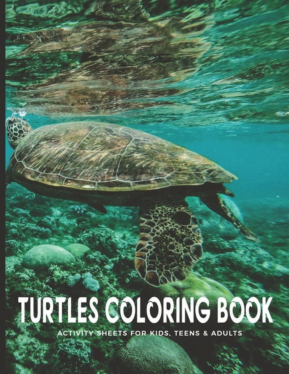 Turtles Coloring Book Activity Sheets For Kids, Teens & Adults : Fun ...