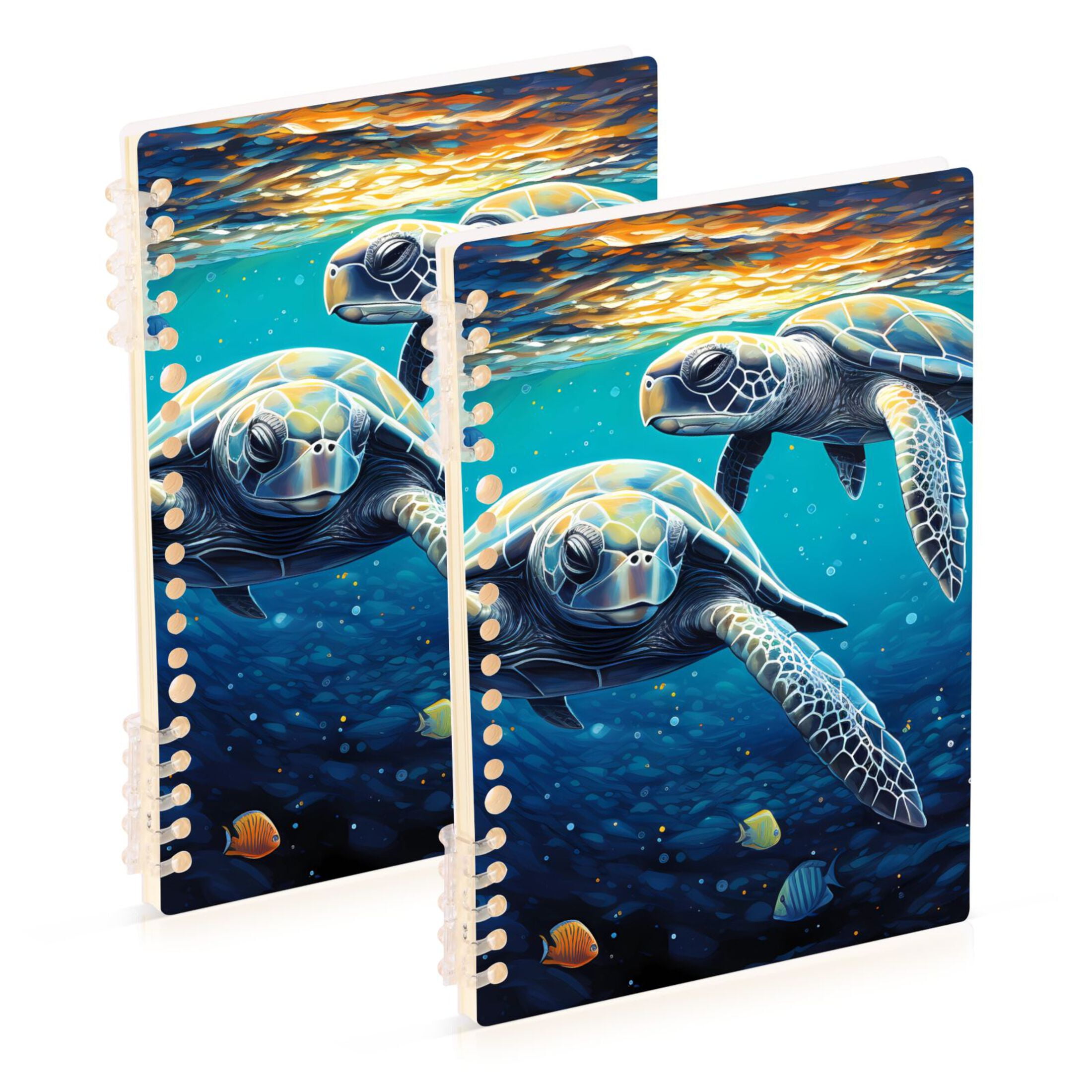 Turtles Fish Sea Ring Binder Notebook Journey Note Diary College Ruled ...
