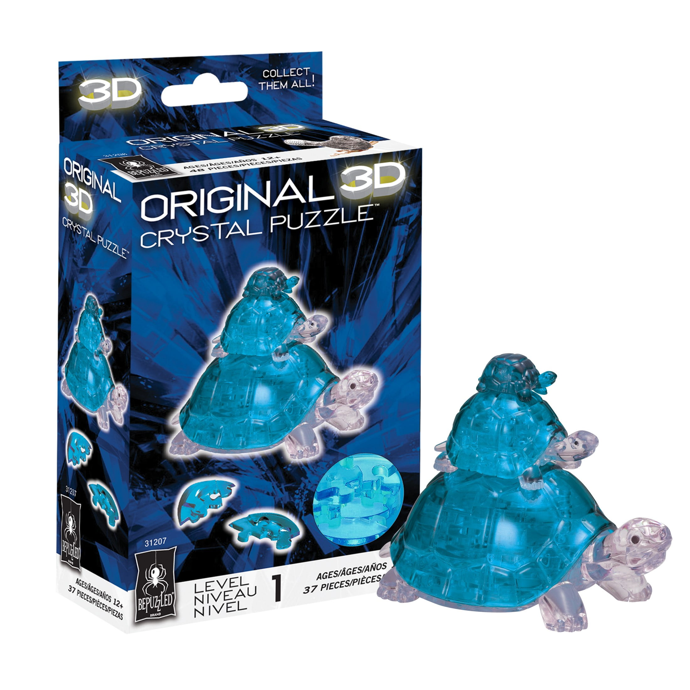 Turtles Original 3D Crystal Puzzle from BePuzzled, Ages 12 and Up ...