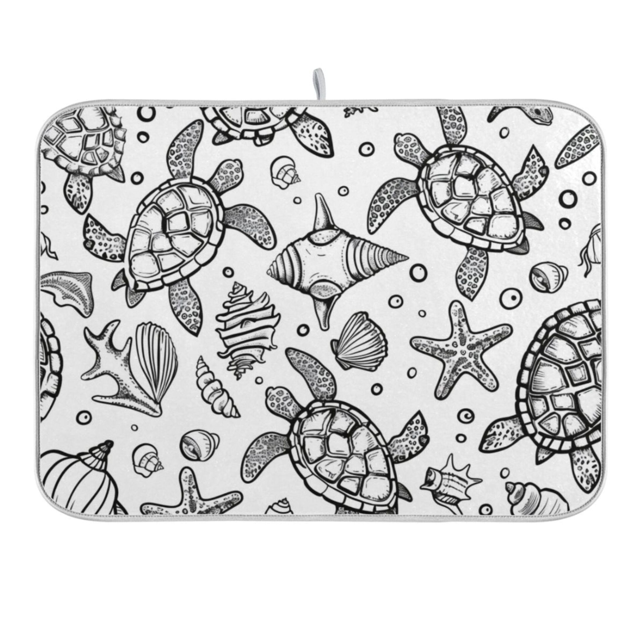 Turtles Shells Starfish Line Dish Drying Mat for Kitchen Counter 18x24 ...