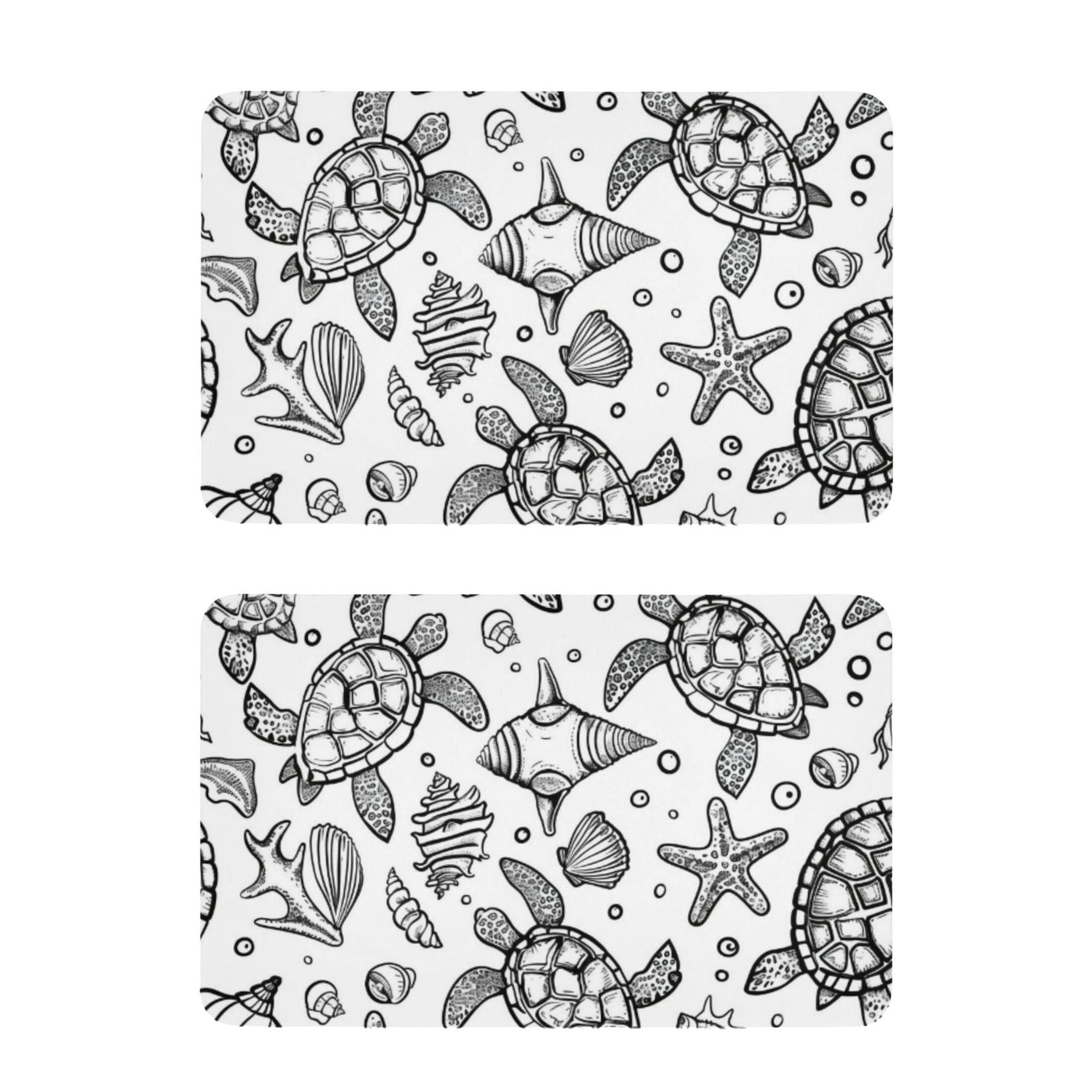Turtles Shells Starfish Line Refrigerator Magnet Stickers Square Fridge ...