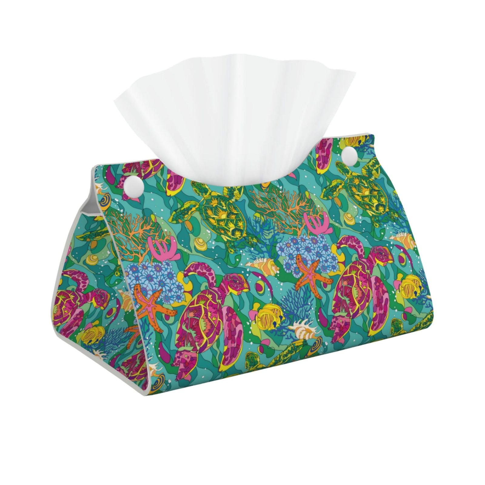 Turtles Tissue Box Cover, Modern Long Tissue Box Holder, Foldable ...