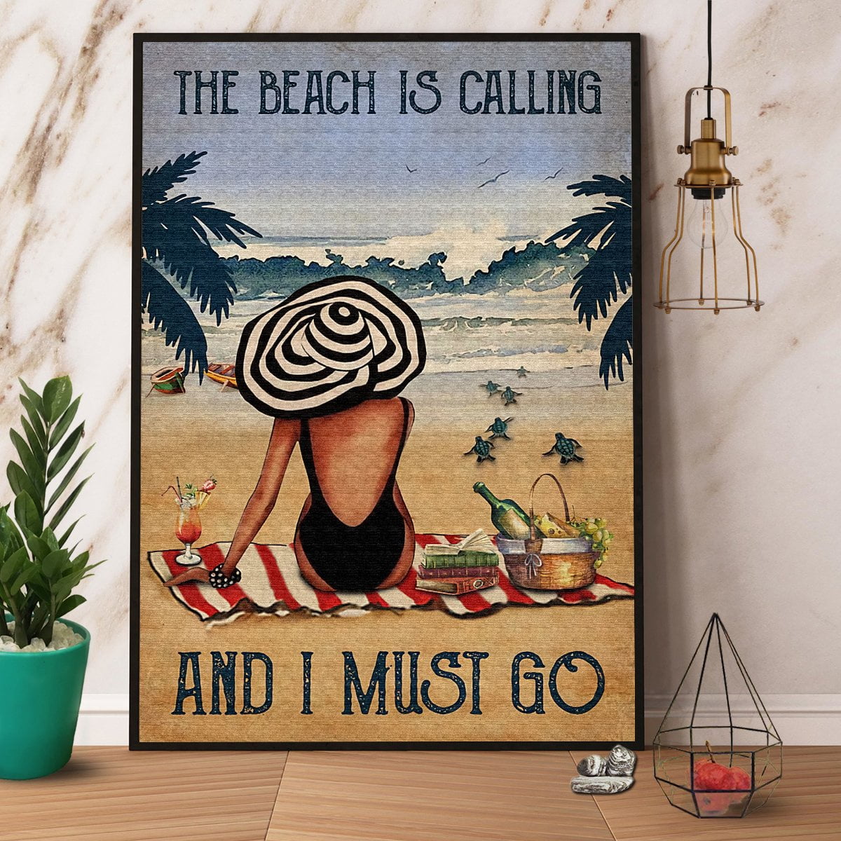 Turtles Vintage Beach Is Calling And I Must Go Paper Poster No Frame ...