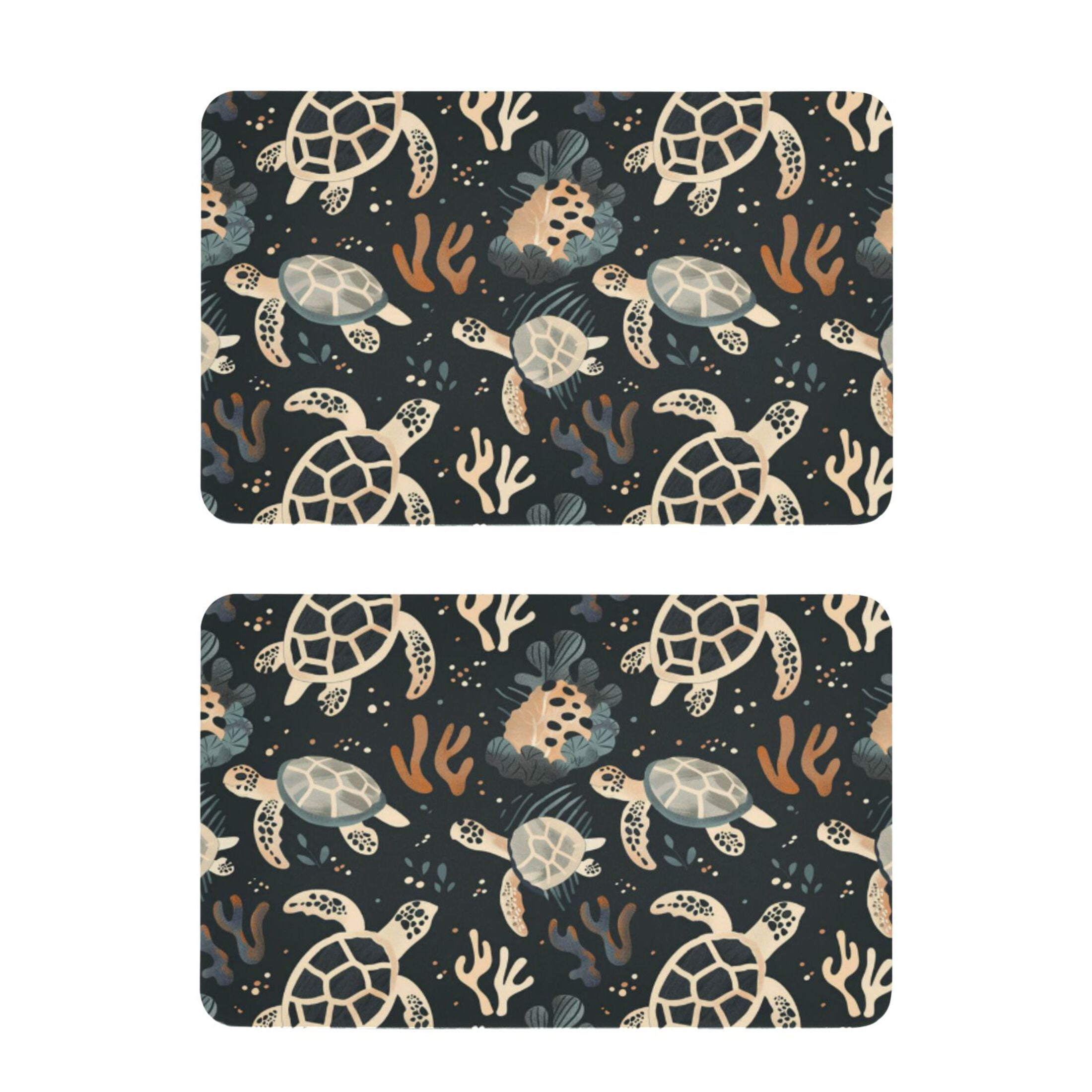 Turtles and Coral Reef Refrigerator Magnet Stickers Square Fridge ...