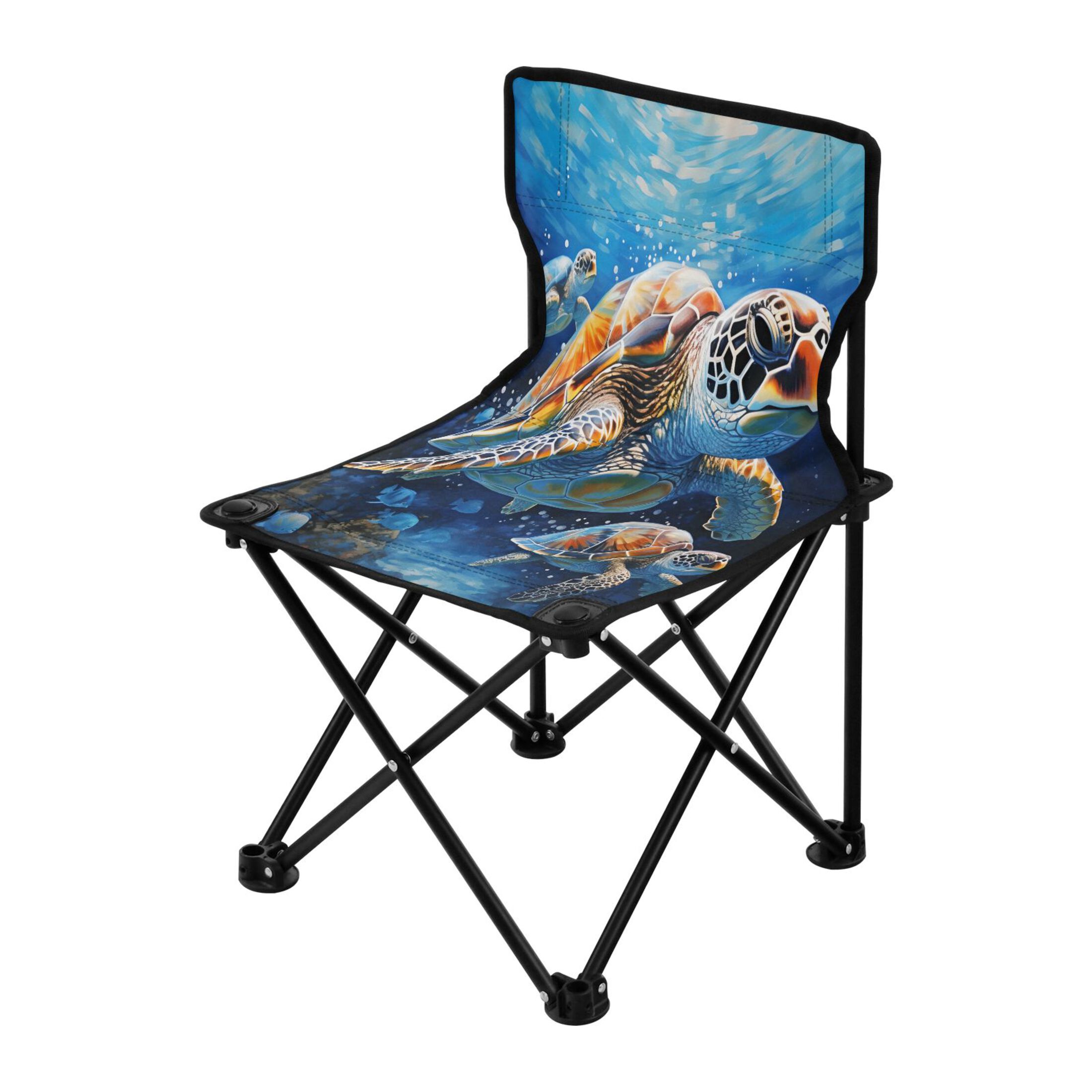 Turtles in Ocean Portable Camping Chair Outdoor Folding Beach Chair ...