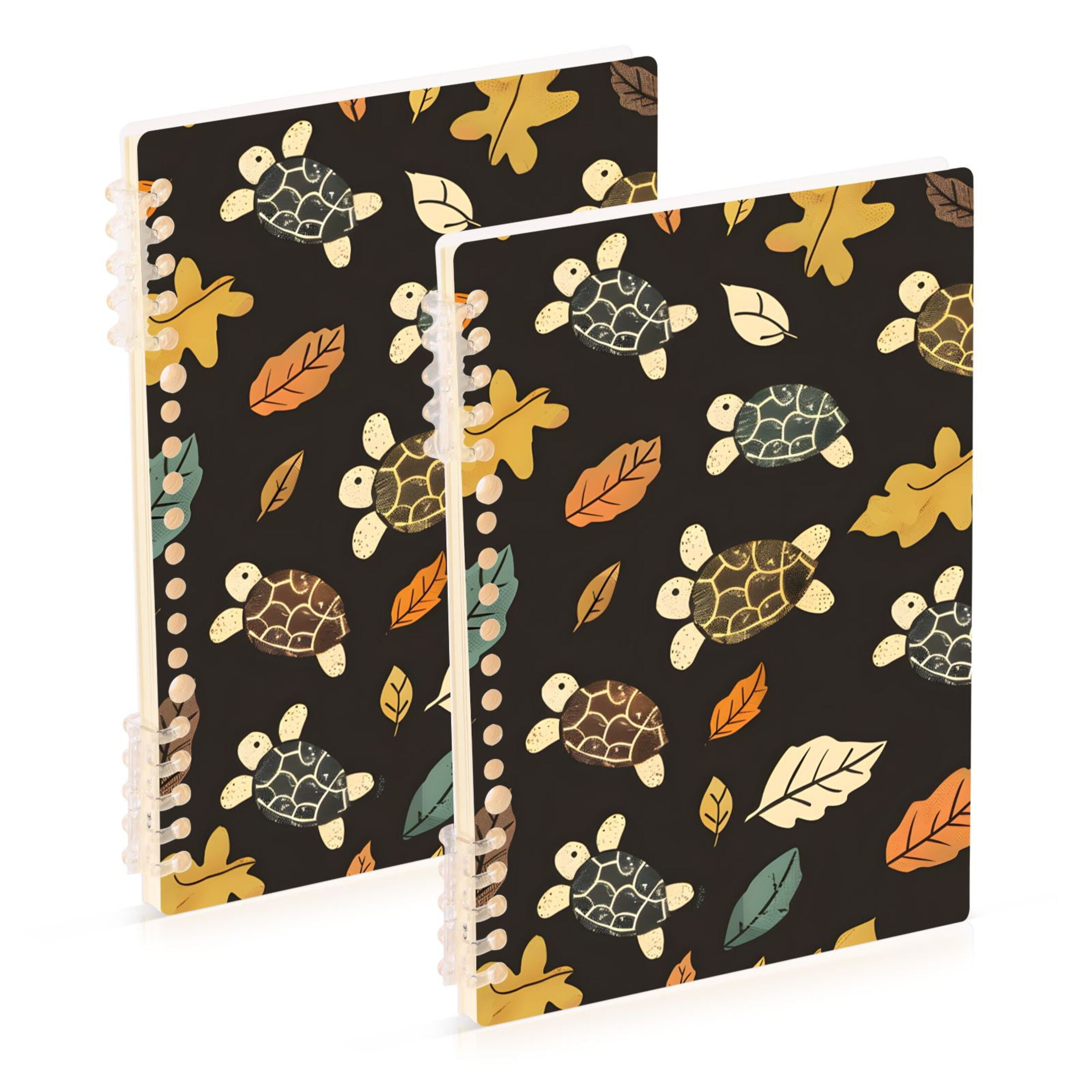 Turtles with Leaves Ring Binder Notebook Journey Note Diary College ...