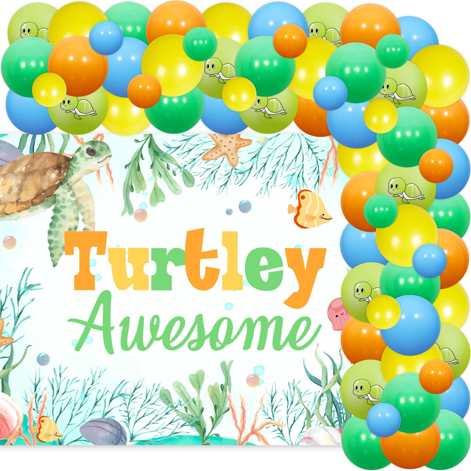 Turtley Awesome Themed Birthday Party Decorations for Kids Baby Green ...