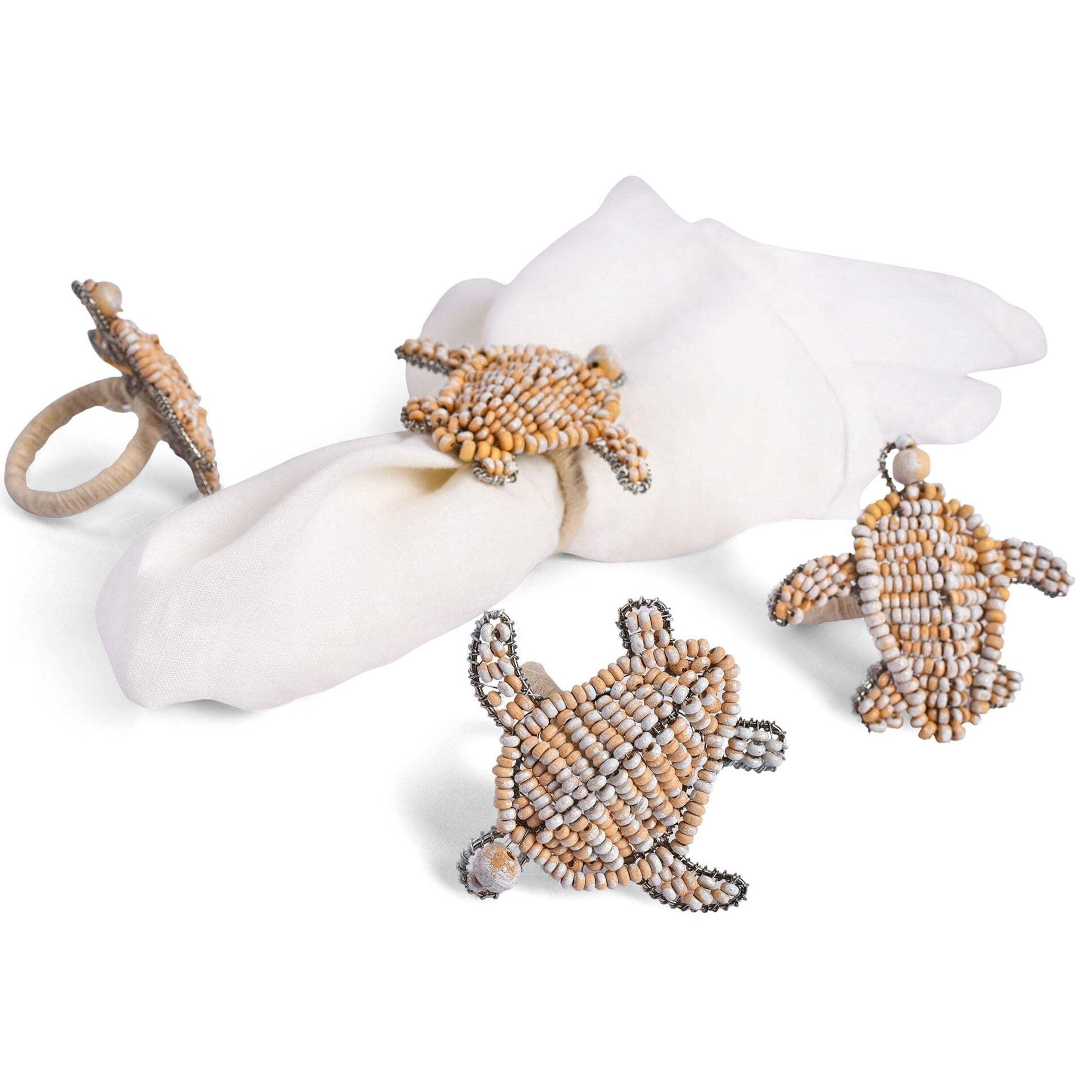 Turtley In Love Napkin Ring in Natural White, Set of 4 - Walmart.com