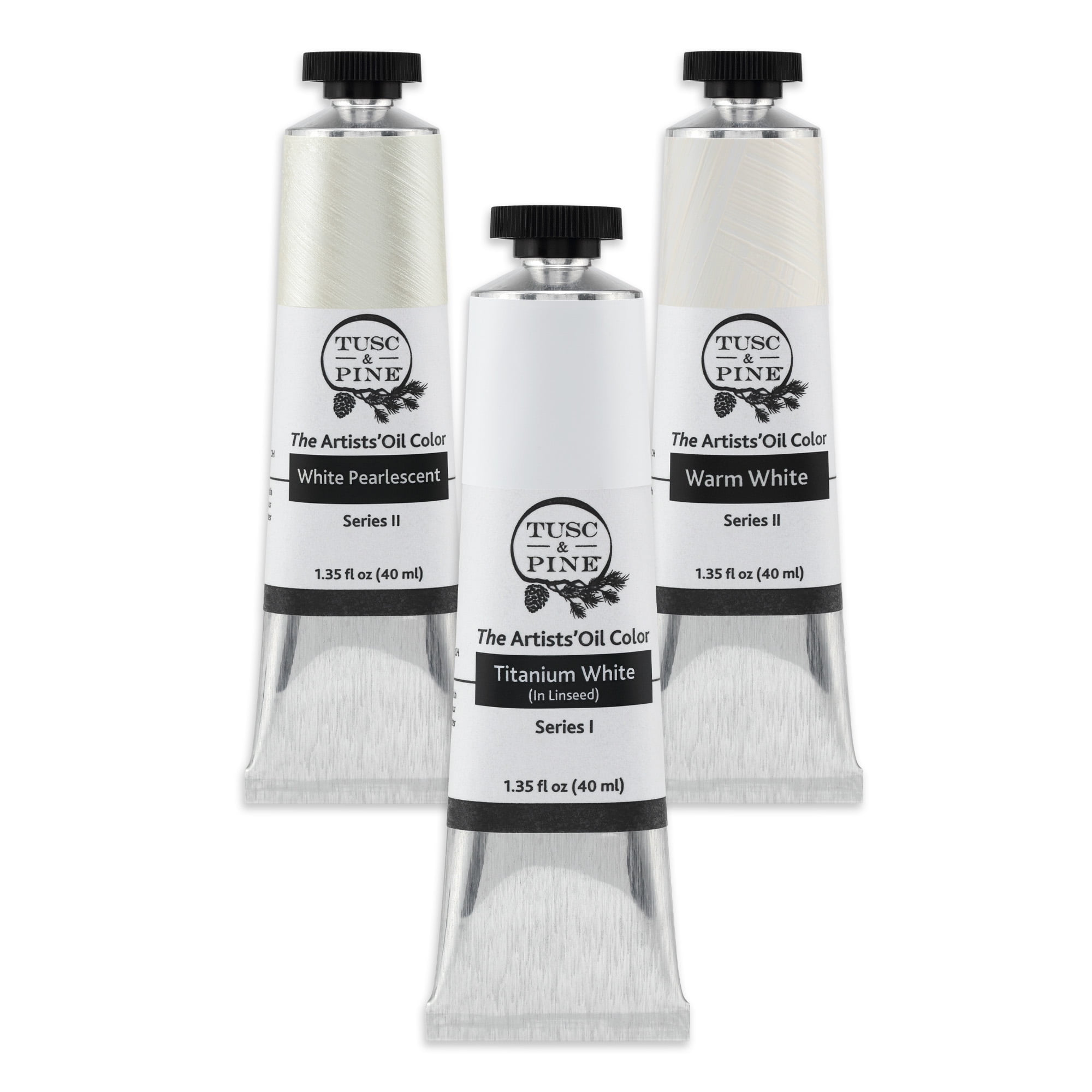 Tusc & Pine Artist Oil Paint - 40 ml Set of 3- Assorted White Colors ...