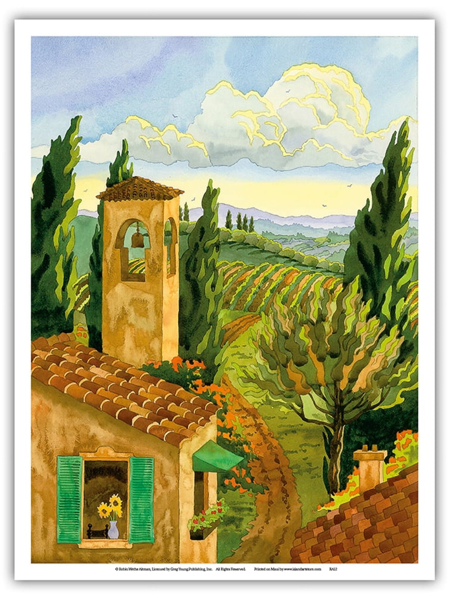 Tuscan Afternoon - Tuscany Italy - Italian Villa Vineyards Cypress ...