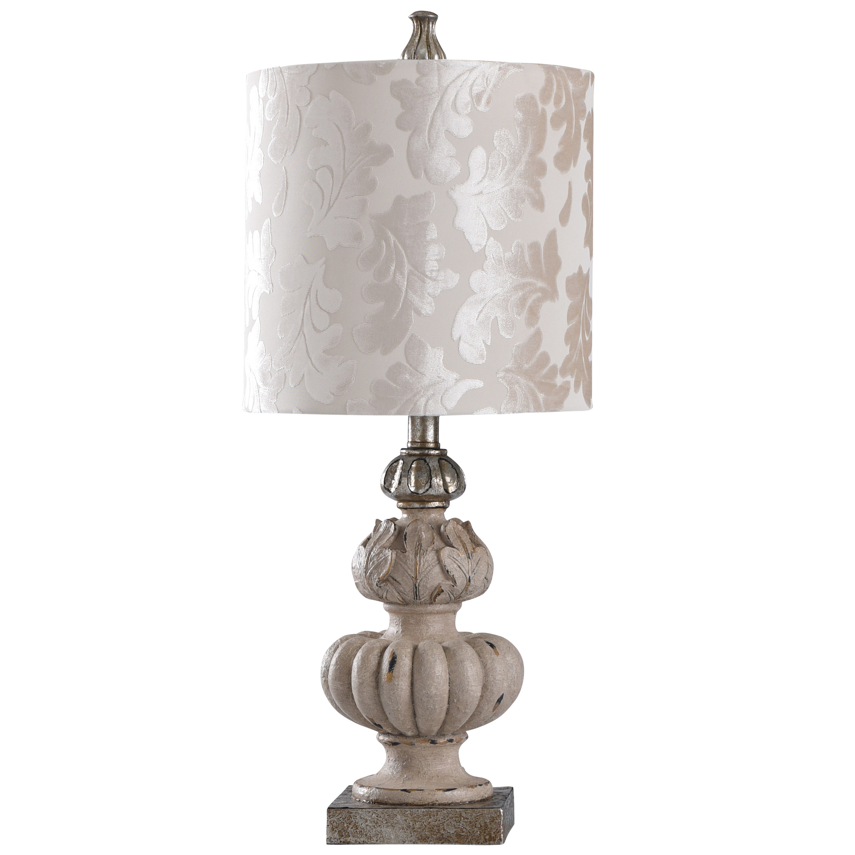 Tuscan Cream Table Lamp with Off-White Designer Print Shade - Walmart.com