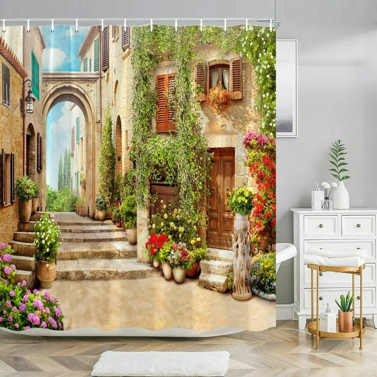 Tuscan Theme Shower Curtains