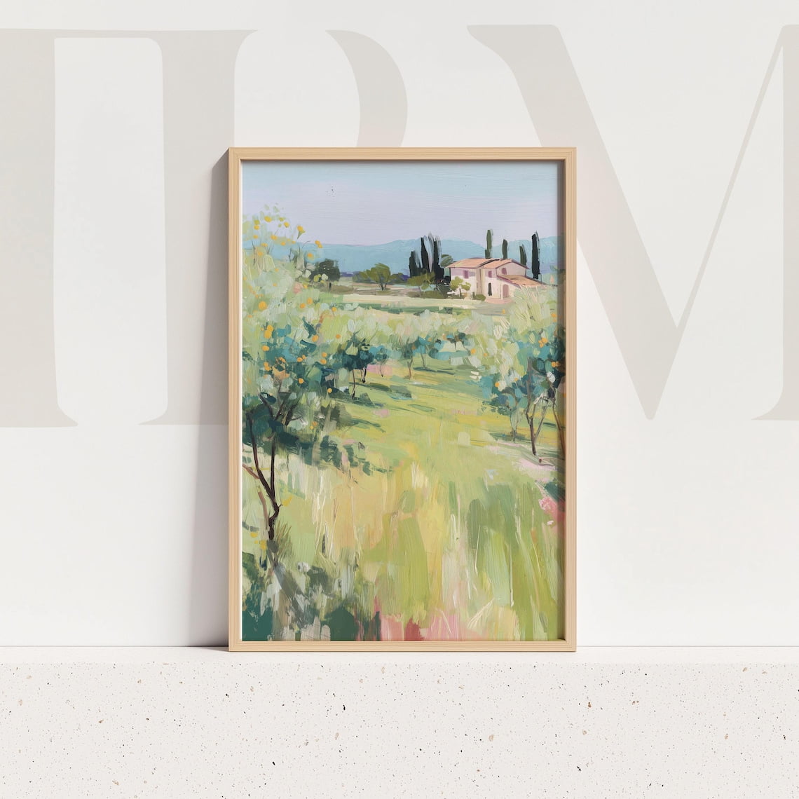 Tuscan Olive Grove Art Print, Italian Farmhouse Landscape Home Decor ...