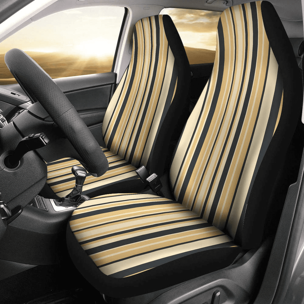 Tuscan Stripes Striped Neutral Colors Tan and Black Car Seat Covers ...