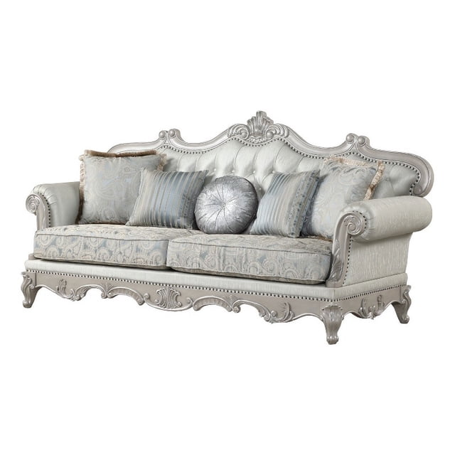 Tuscan Traditional Style Sofa made with Wood in Silver Color - Walmart.com