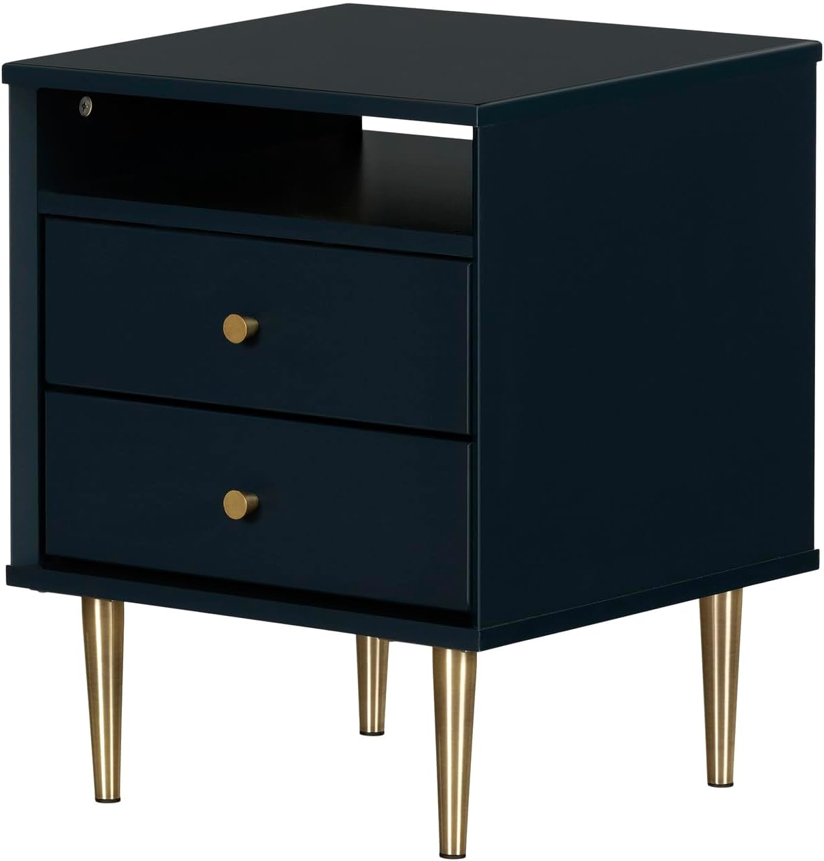 Tuscan Treats 2-Drawer Nightstand Navy Blue Finish, Bedside Table ...