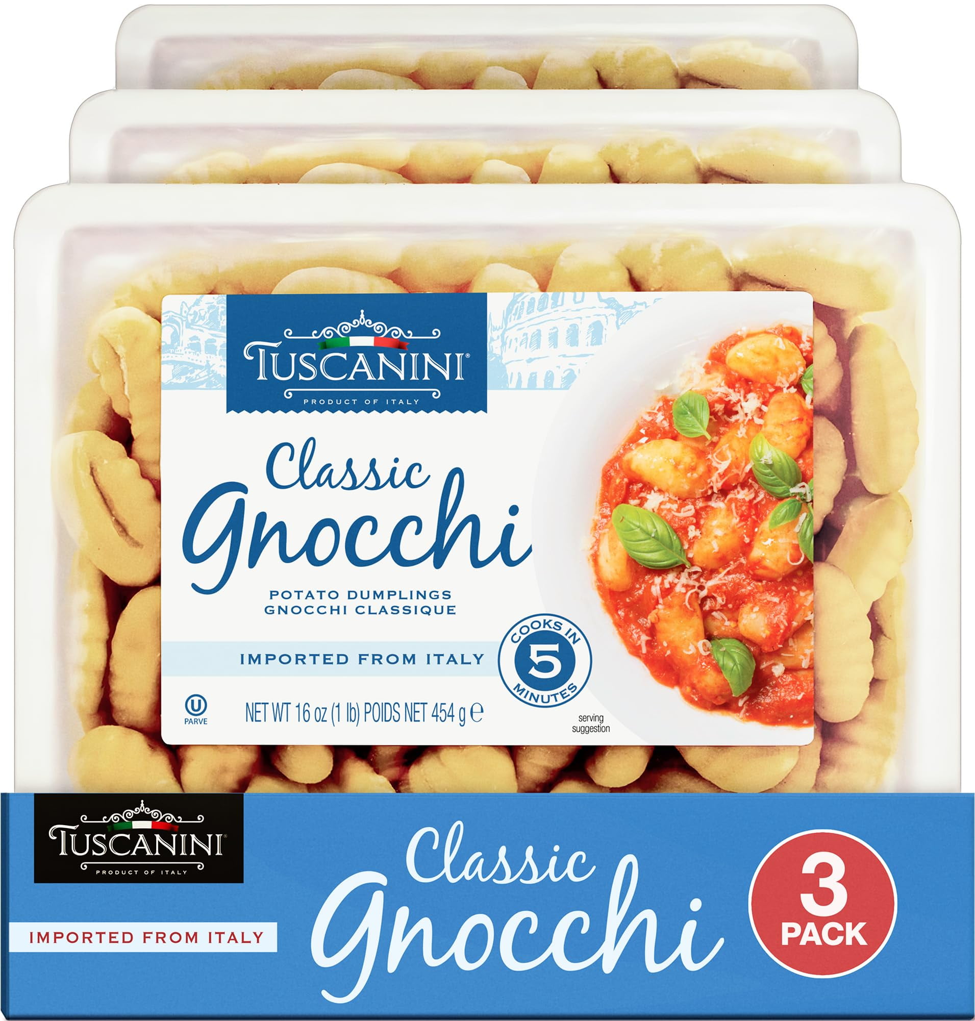Tuscanini Fresh Italian Potato Gnocchi 16oz (3 Pack) | Imported, Low ...