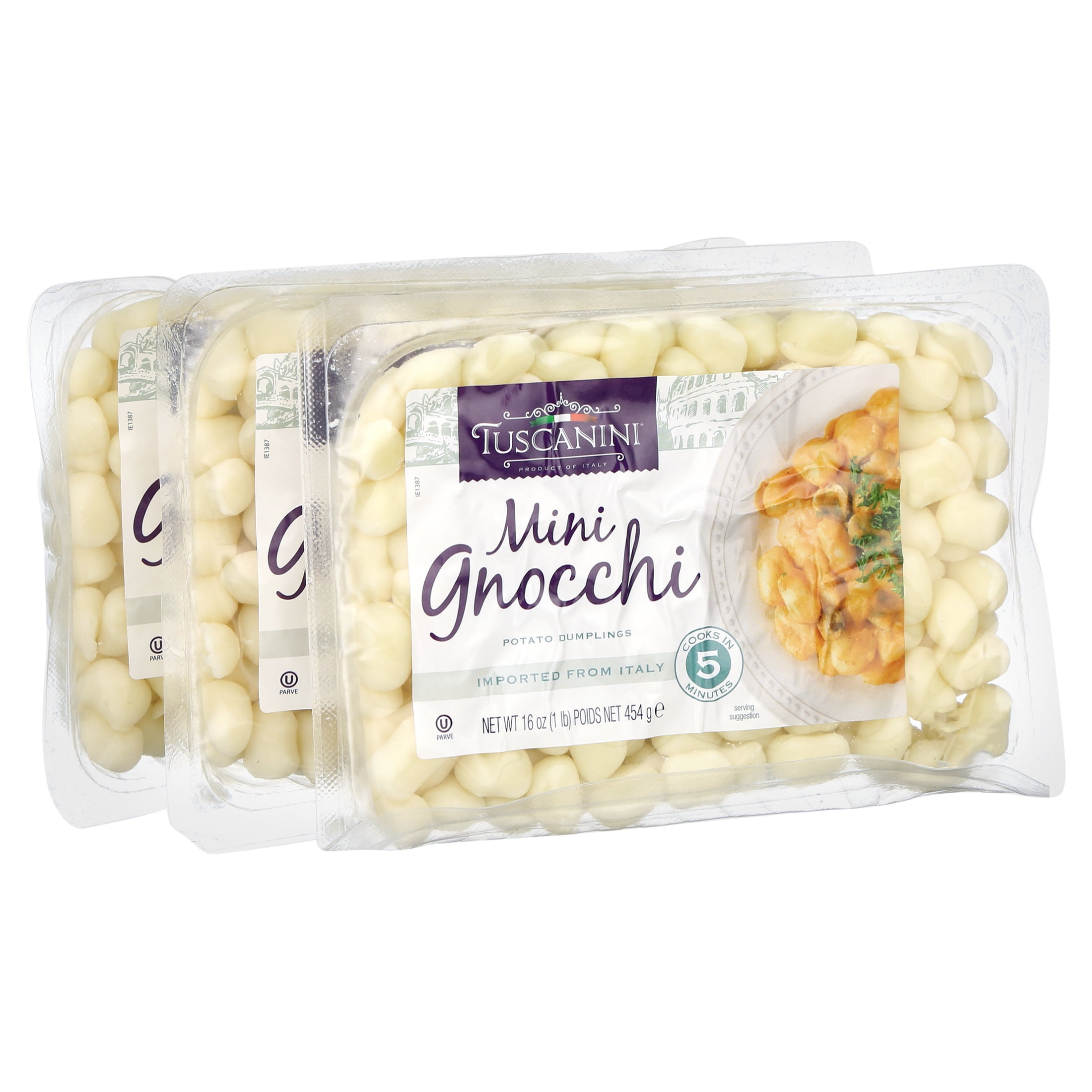 Tuscanini Mini Gnocchi Pasta, 16oz 3 Pack, Low Fat, Ready in Minutes ...