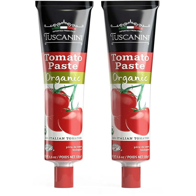 Tuscanini Organic Tomato Paste Tube 4.6oz 2 Pack Double Concentrate 100 ...