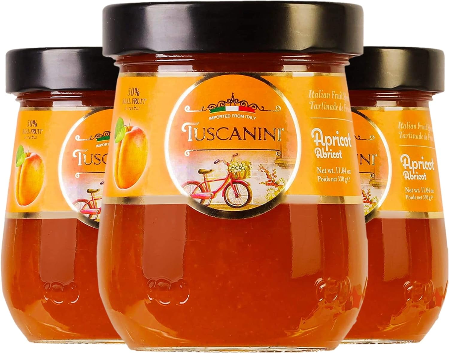 Tuscanini Premium Italian Apricot Preserves, 11.64 oz Jar (3 Pack) 50% ...