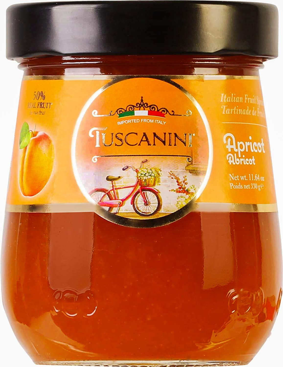 TUSCANINI Italian Apricot Preserves 11.64 oz Jar - Naturally Flavored ...