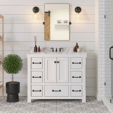 Ari Kitchen & Bath Marina Farmhouse 72" Solid Wood Bathroom Vanity in ...