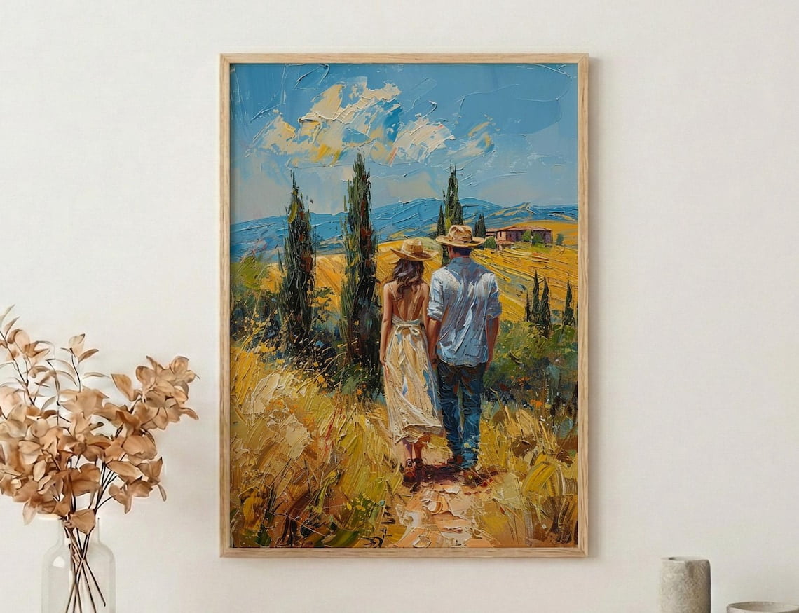 Tuscany Italian Landscape Cypress Trees Impasto Farmhouse Wedding ...