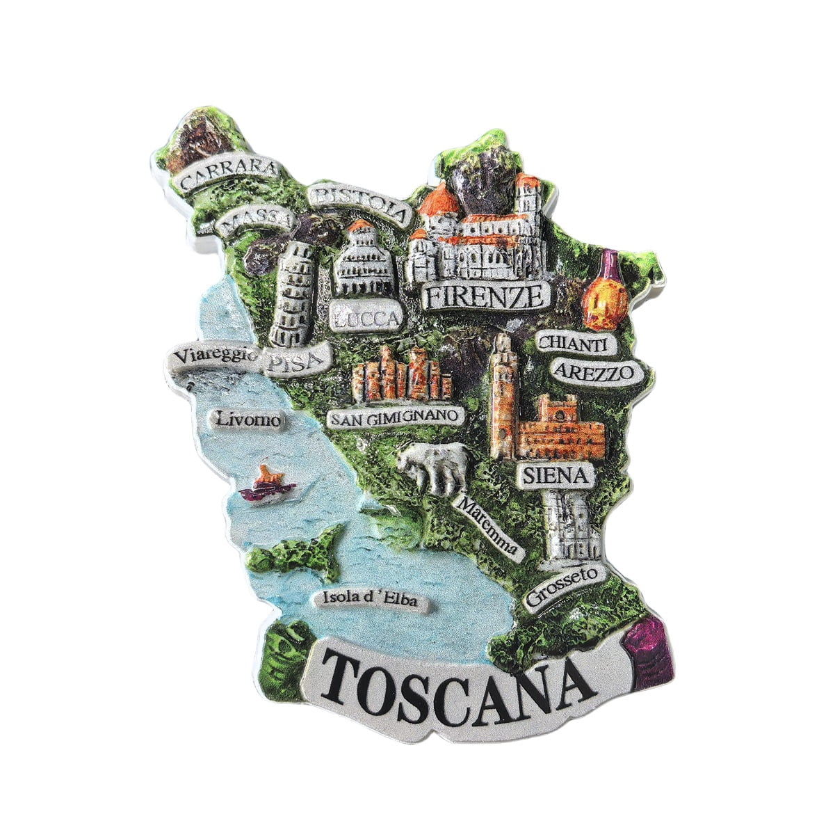 Tuscany Italy 3D Fridge Magnet Souvenir Gift,Resin Handmade Toscana ...