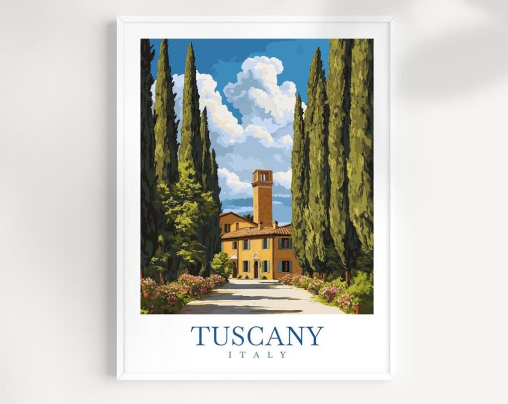 Tuscany Italy Travel Print Tuscany Wall Art Italian Riviera Wall ...