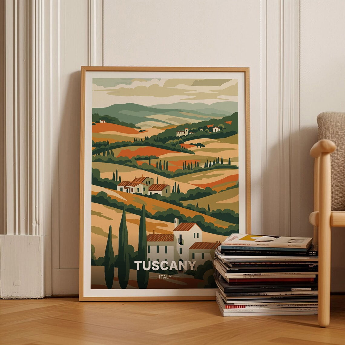 Tuscany Landscape Travel Poster, Italy Scenic Wall Art, Home Decor ...