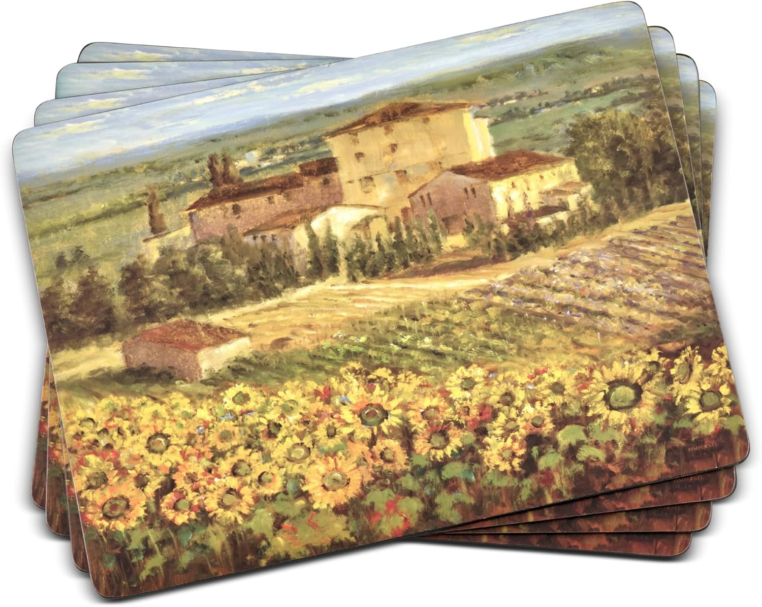 Tuscany Placemats - Rectangular Cork Backed Dining Mats with Italian ...