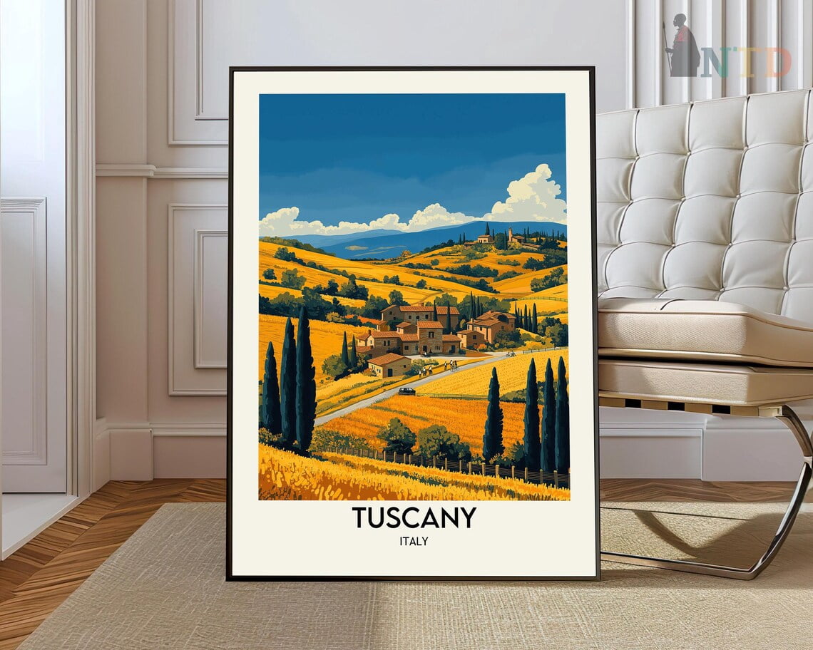 Tuscany Poster, Tuscany Travel Print, Italy Wall Art, Italian Travel ...
