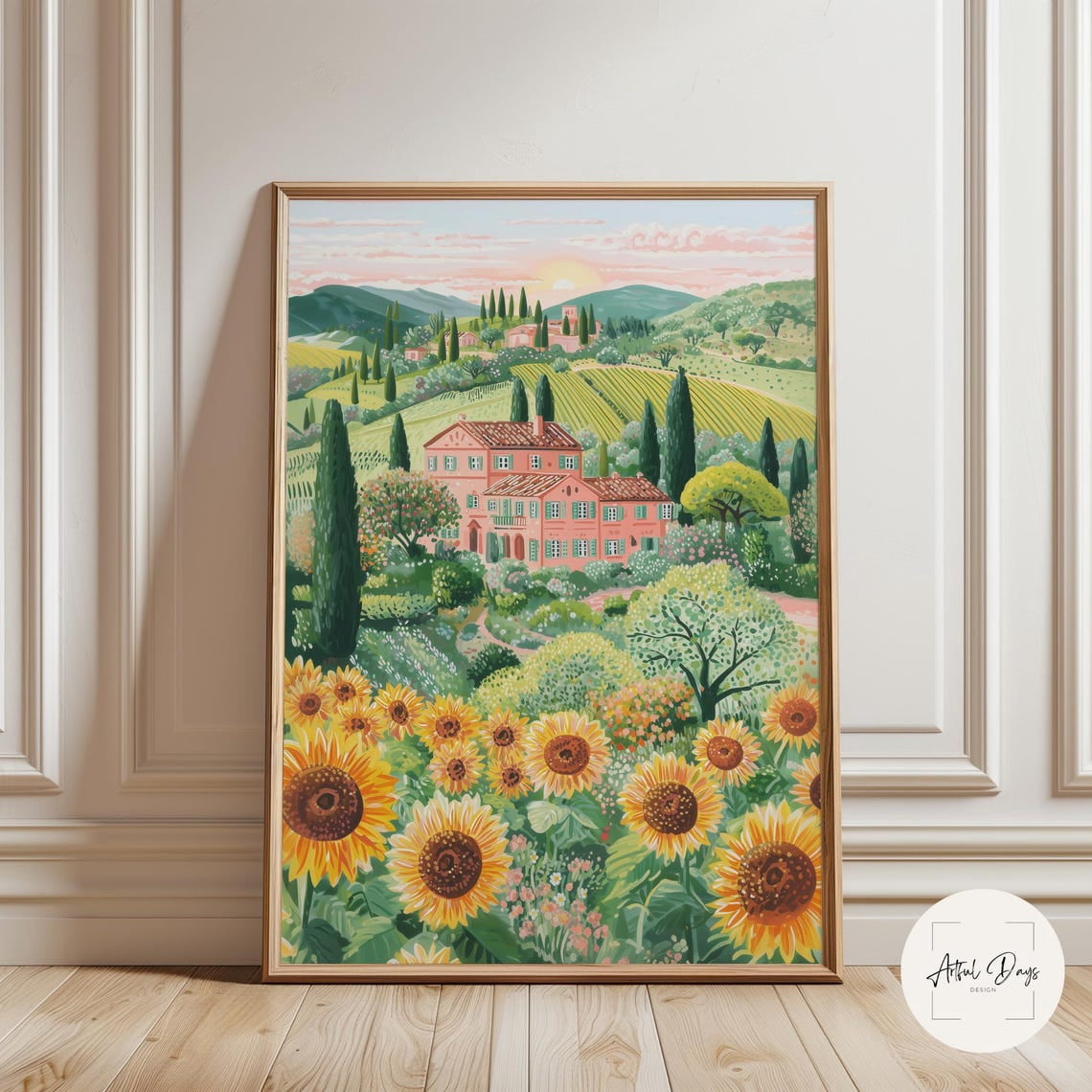 Tuscany Sunflower Fields Italy Travel Warm Landscape able Decor ...