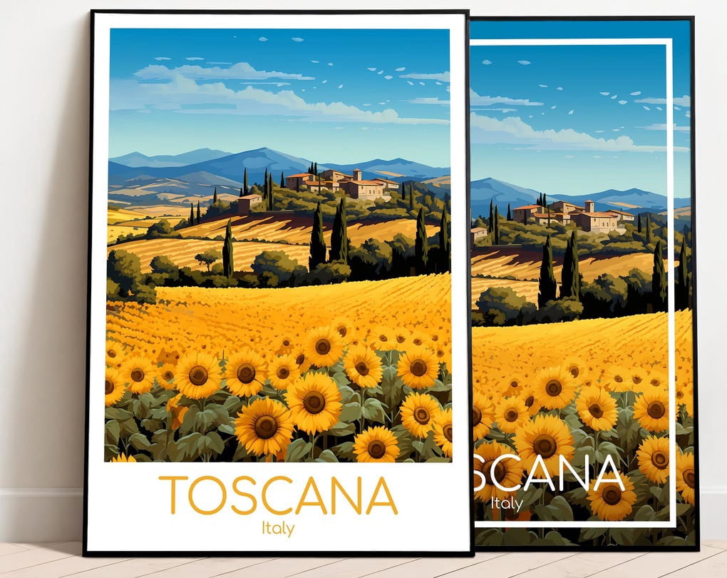 Tuscany Travel Poster Tuscany Poster Wall Art Italy Vintage Poster ...