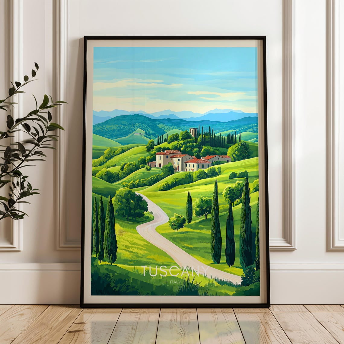 Tuscany Travel Print - Italy Wall Art Poster, Illustration Artwork ...