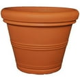 "Tusco Large 30"" Rolled Rim Plastic Outdoor Planter, Terra Cotta ...