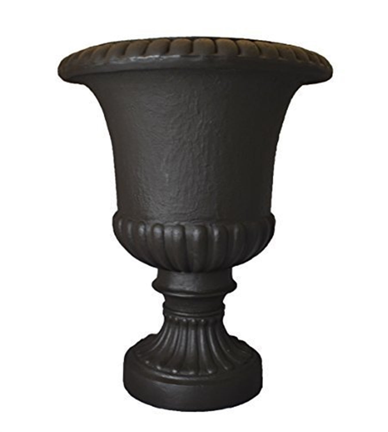 Tusco Products Outdoor Plastic Flower Planter Urn, Espresso, 26.5 ...