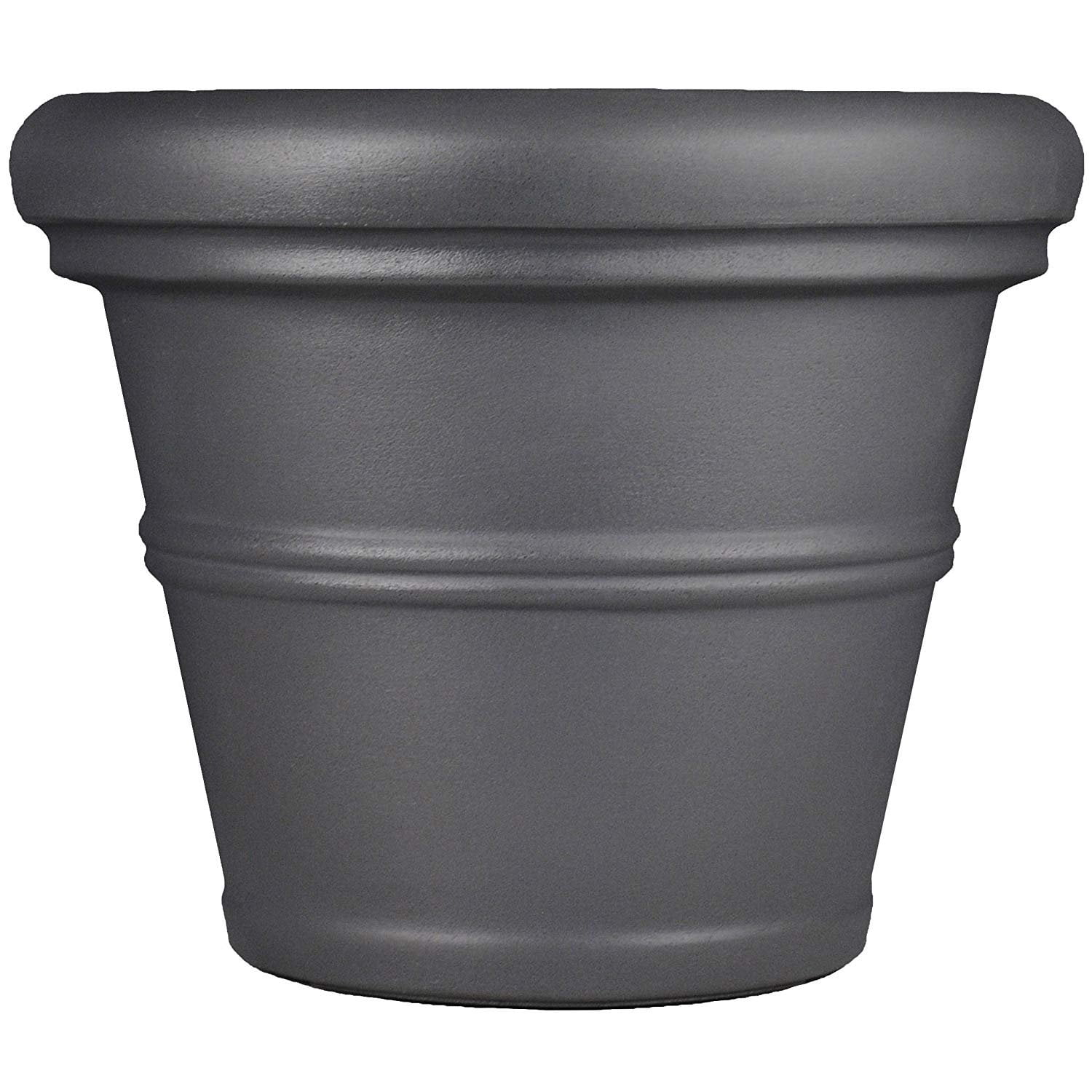 Tusco RR155SL Rolled Rim Planter, 15.5", Slate - Walmart.com