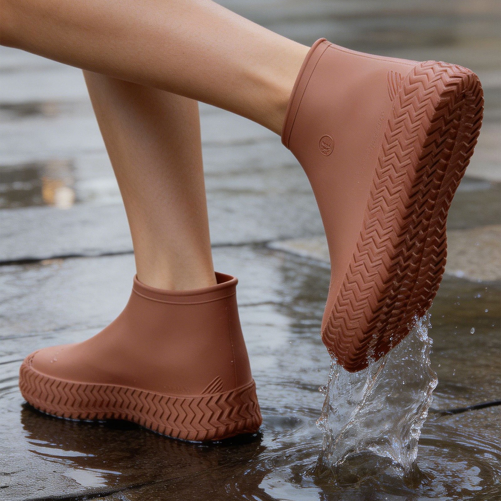 Tuscom 1Pcs Silicone Waterproof Shoe Covers, Reusable Non-Slip Rain ...