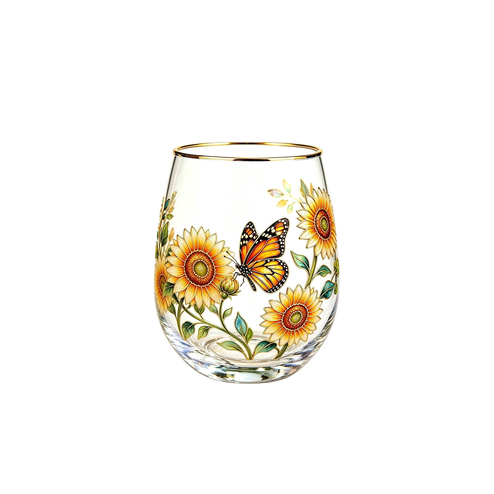 Tuscom 420ml Crystal Glass Cup with Gold Rim, 2026 Limited Edition Hand ...