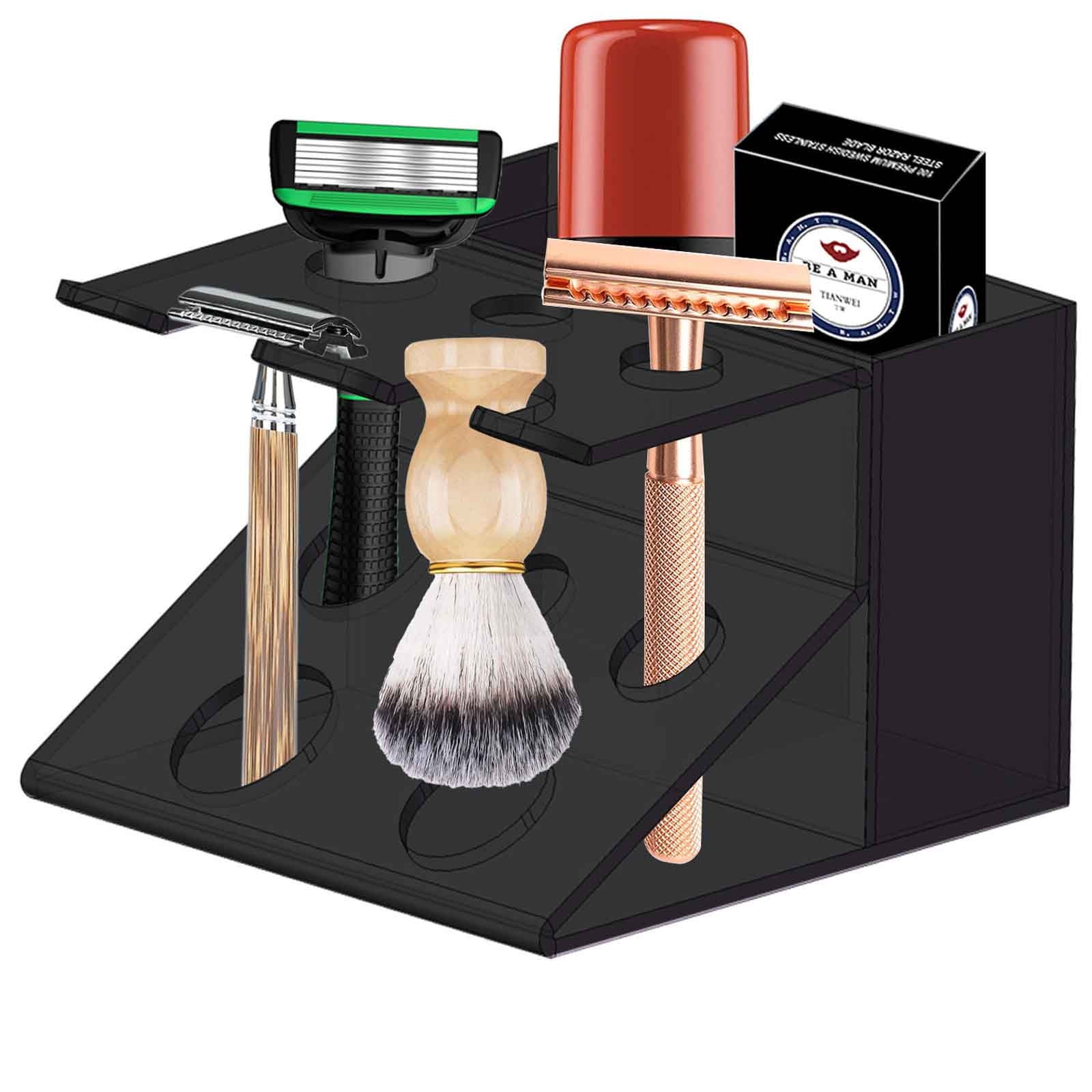 Tuscom Acrylic Razor Holder for Shaving Tools - Bathroom Organizer with ...