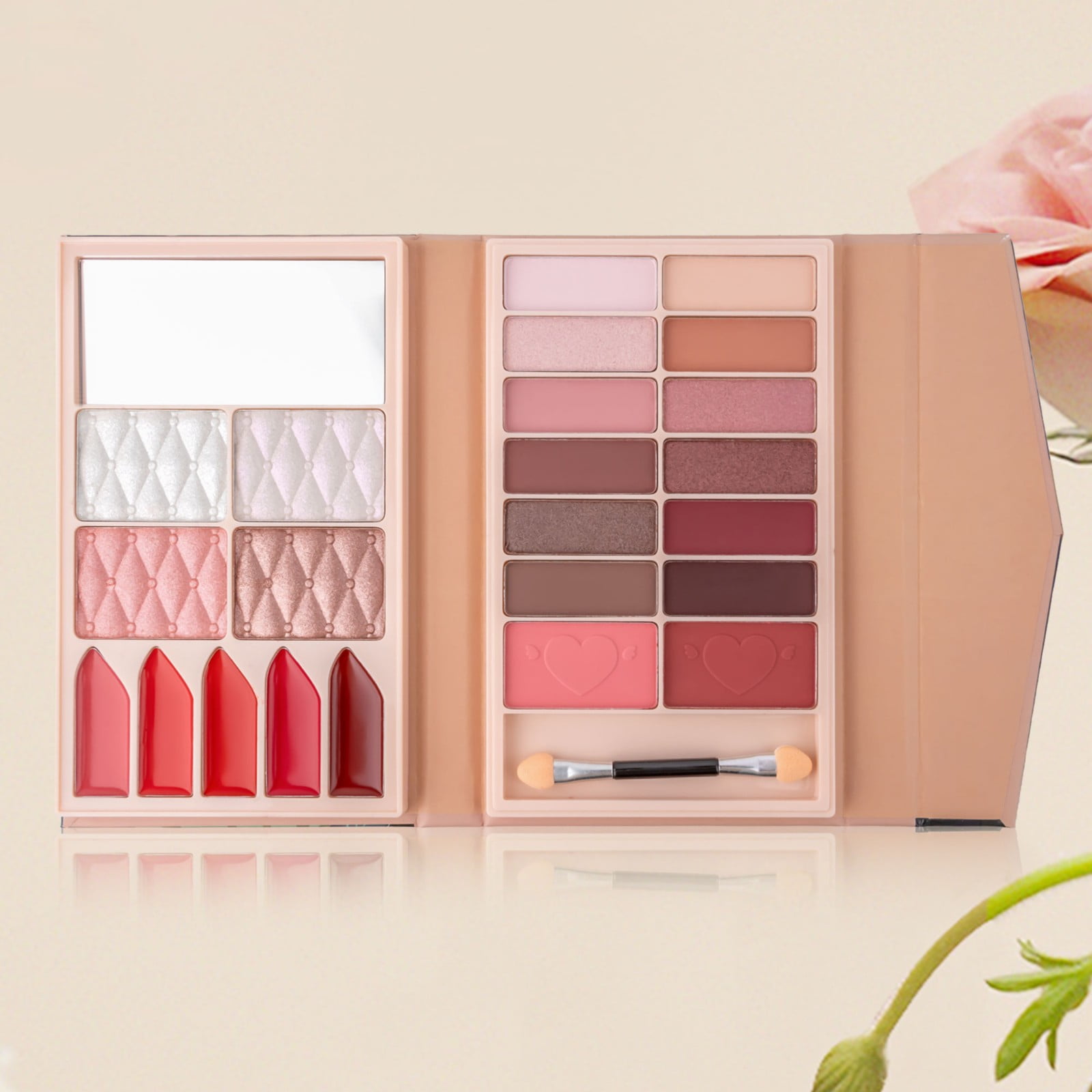 Tuscom All-in-One Makeup Palette with Matte & Pearl Eyeshadows, Blush ...