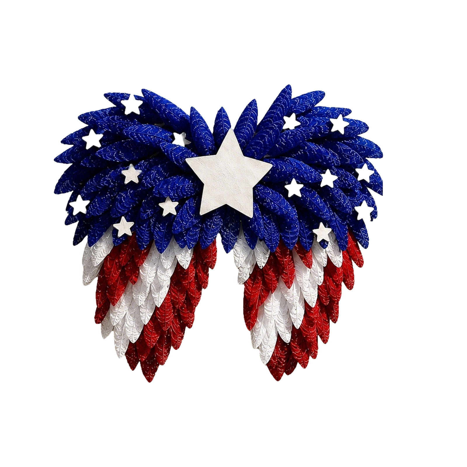 Tuscom Angel Wing Patriotic Wreath for Front Door, Red White Blue 4th ...